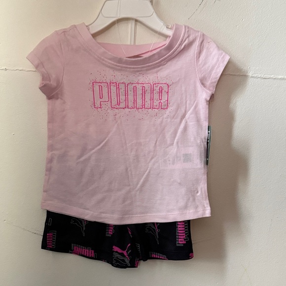 Puma | Matching Sets | Puma Kids Light Pink And Black Short Set | Poshmark